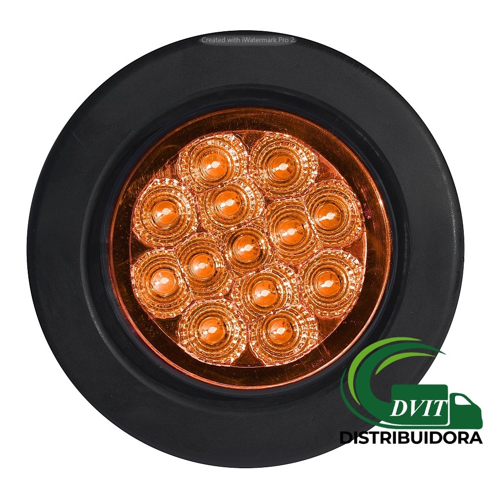 FOCO TROCHA LED 2 1/2 PULG ÁMBAR 12 Y 24 VOLTS